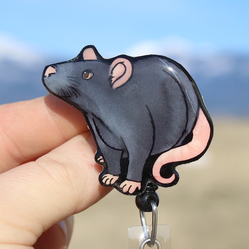 Dumbo Rat Badge Reel ID Holder: Gift for Nurses CNA HCA Vet - Etsy
