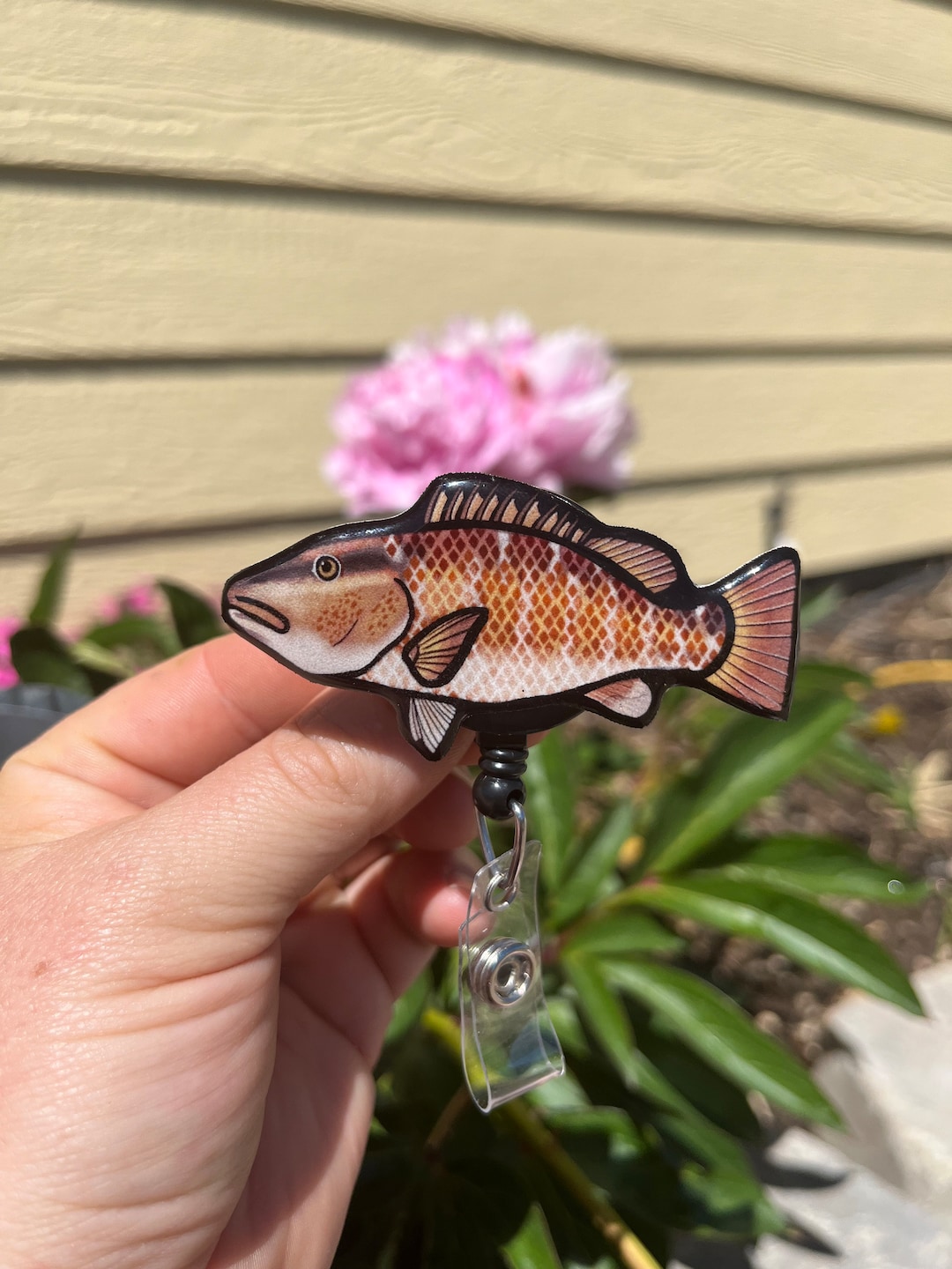 Mangrove Snapper Badge Reel ID Holder: Gift for Red Drum Gamefish Lover ...