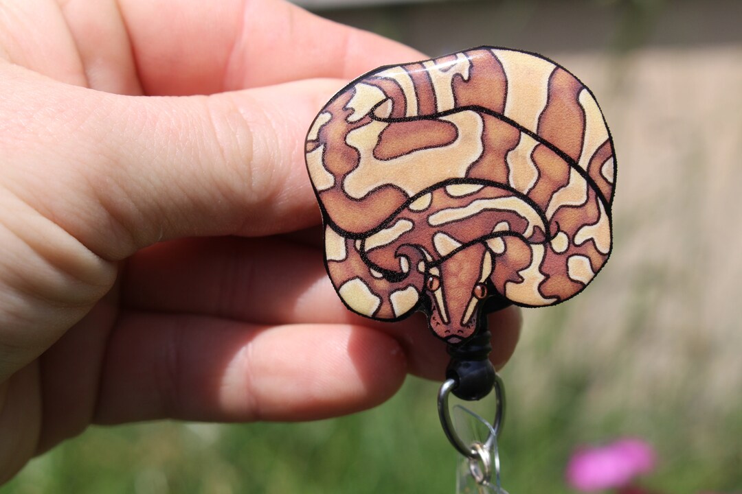 Ball Python Badge Reel Id Holder Retractable Gift for Nurses, Zoo ...