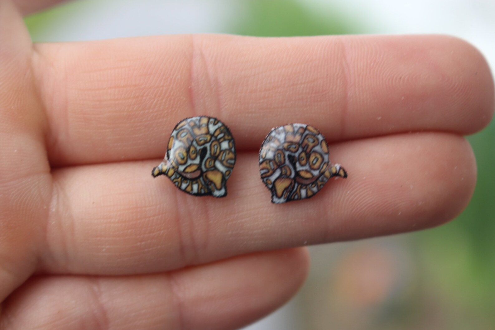 Albino Ball Python Earring : Stainless Steel Posts for - Etsy