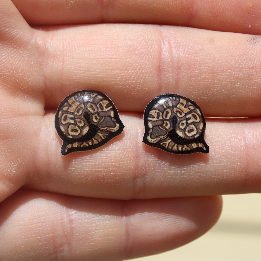 Ball Python Earring Studs: Gift for Snake Lovers, Vet Techs ...