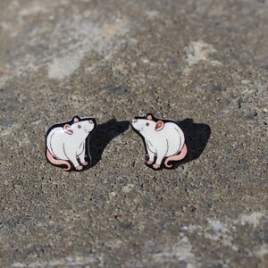 Rat Stud Earrings: Gift for Rat Lovers, Teacher, Vet Tech, Zookeeper or ...