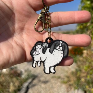 Wood Japanese Chin Keychain: Gift for Dog Lovers, Teachers, Vet Techs ...