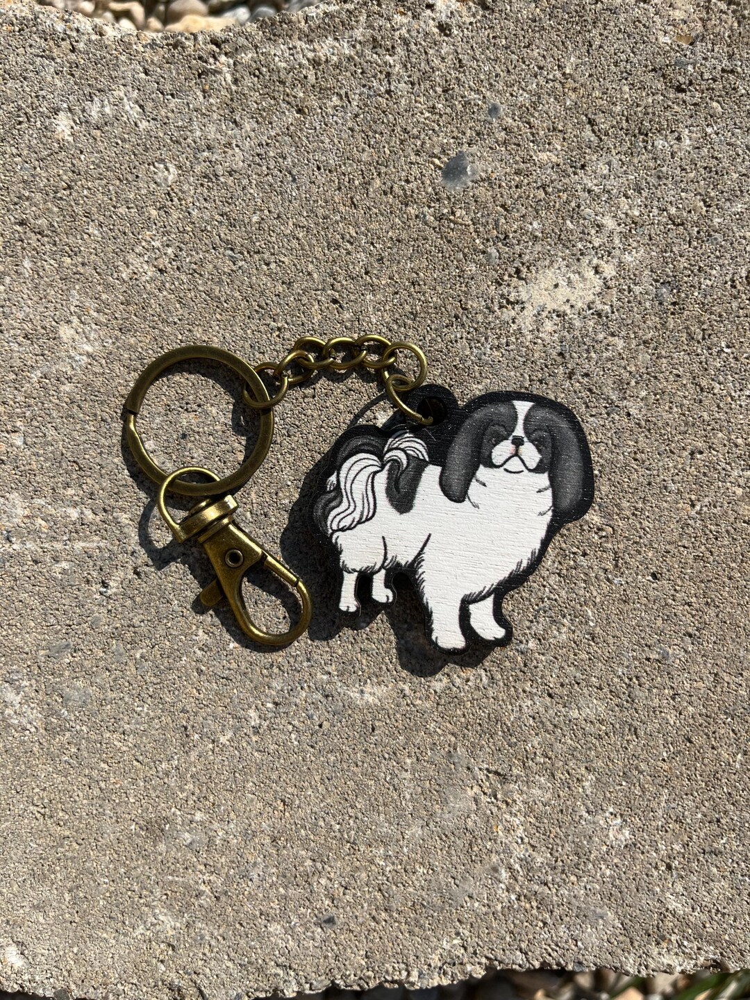 Wood Japanese Chin Keychain: Gift for Dog Lovers, Teachers, Vet Techs ...