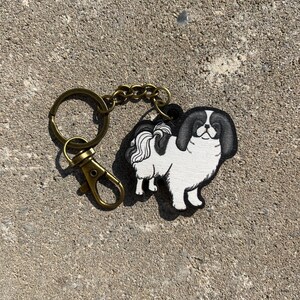 Wood Japanese Chin Keychain: Gift for Dog Lovers, Teachers, Vet Techs ...