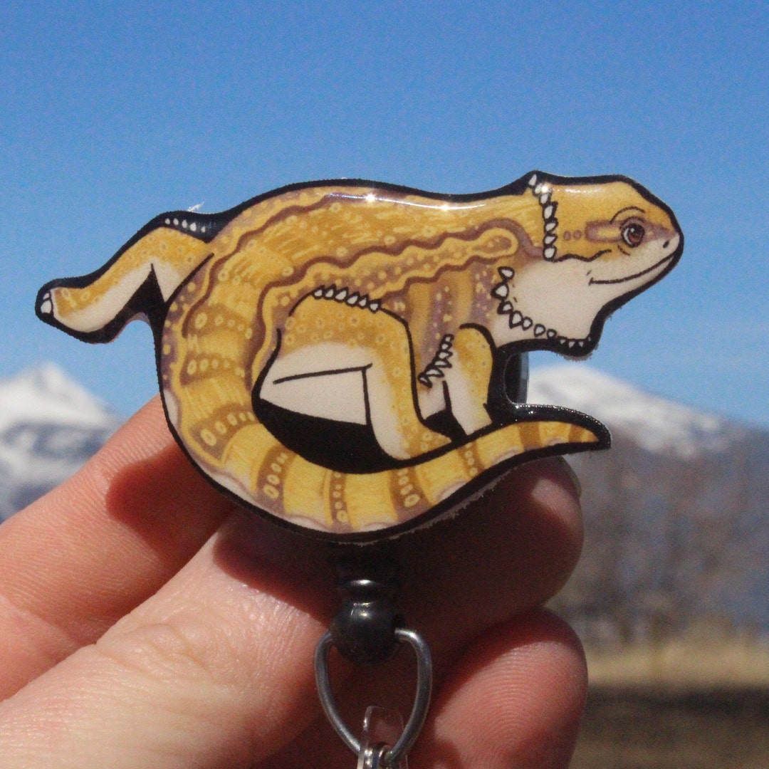 Bearded Dragon Badge Reel ID Holder: Gift for Lizard Lovers Nurses ...