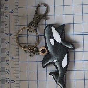Wood Orca Killer Whale Keychain: Gift for Ocean Whale Lovers, Vet Techs ...