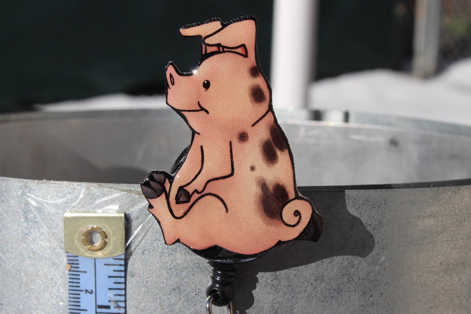 Pig Badge Reel ID Holder Gift for Pig Lovers Nurse's Veterinarians CNA ...