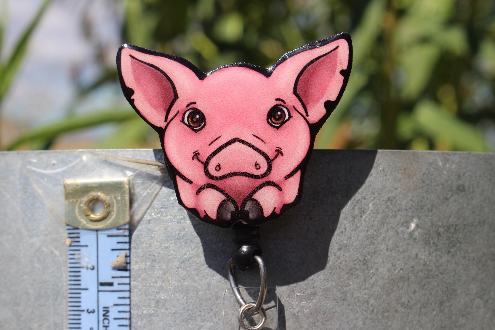Pig Badge Reel ID Holder Retractable Gift for Nurses, Vet Techs ...