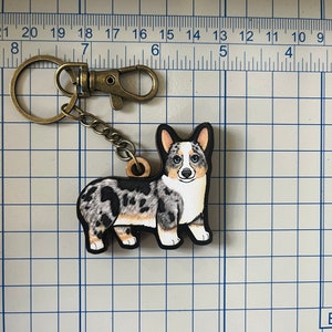 Wood Merle Corgi Keychain: Gift for Corgi Dog Lovers, Vet Techs ...
