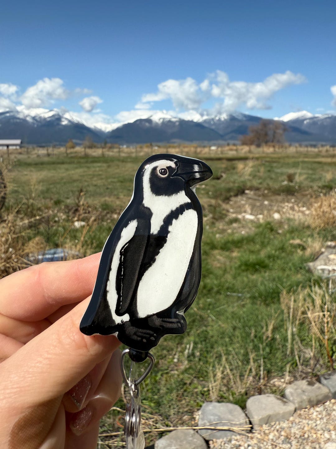 Acrylic African Penguin Badge Reel ID Holder: Gift for Bird Lovers ...