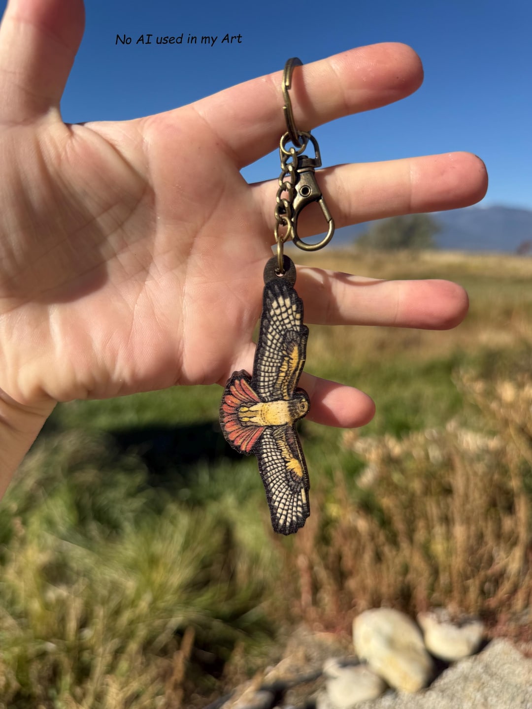 Red Tailed Hawk Wood Keychain: Gift for Bird Animal Lovers, Vet Techs ...