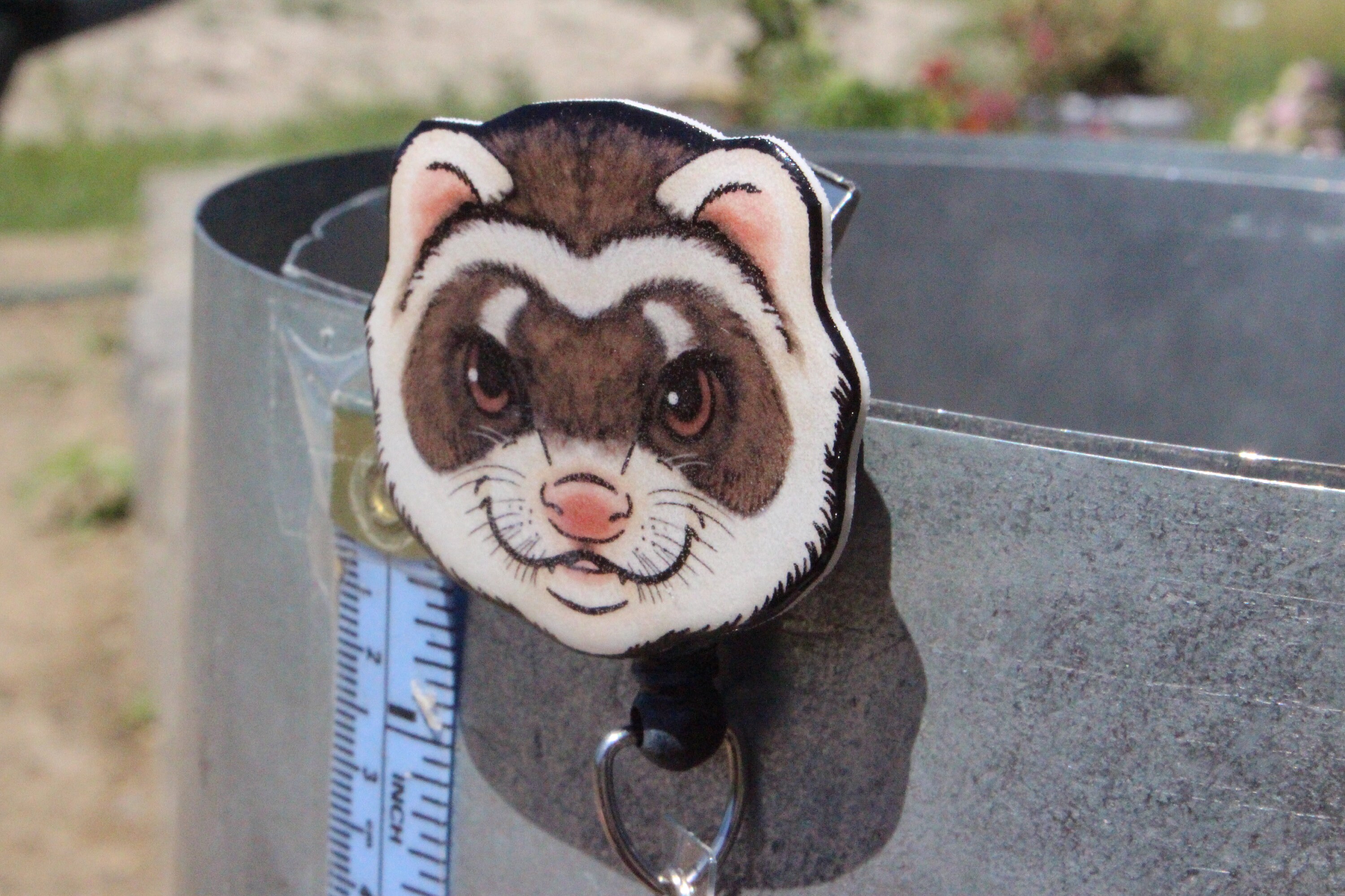 Ferret Badge Reel ID holder: Gift for Ferret lover nurse vet - Etsy