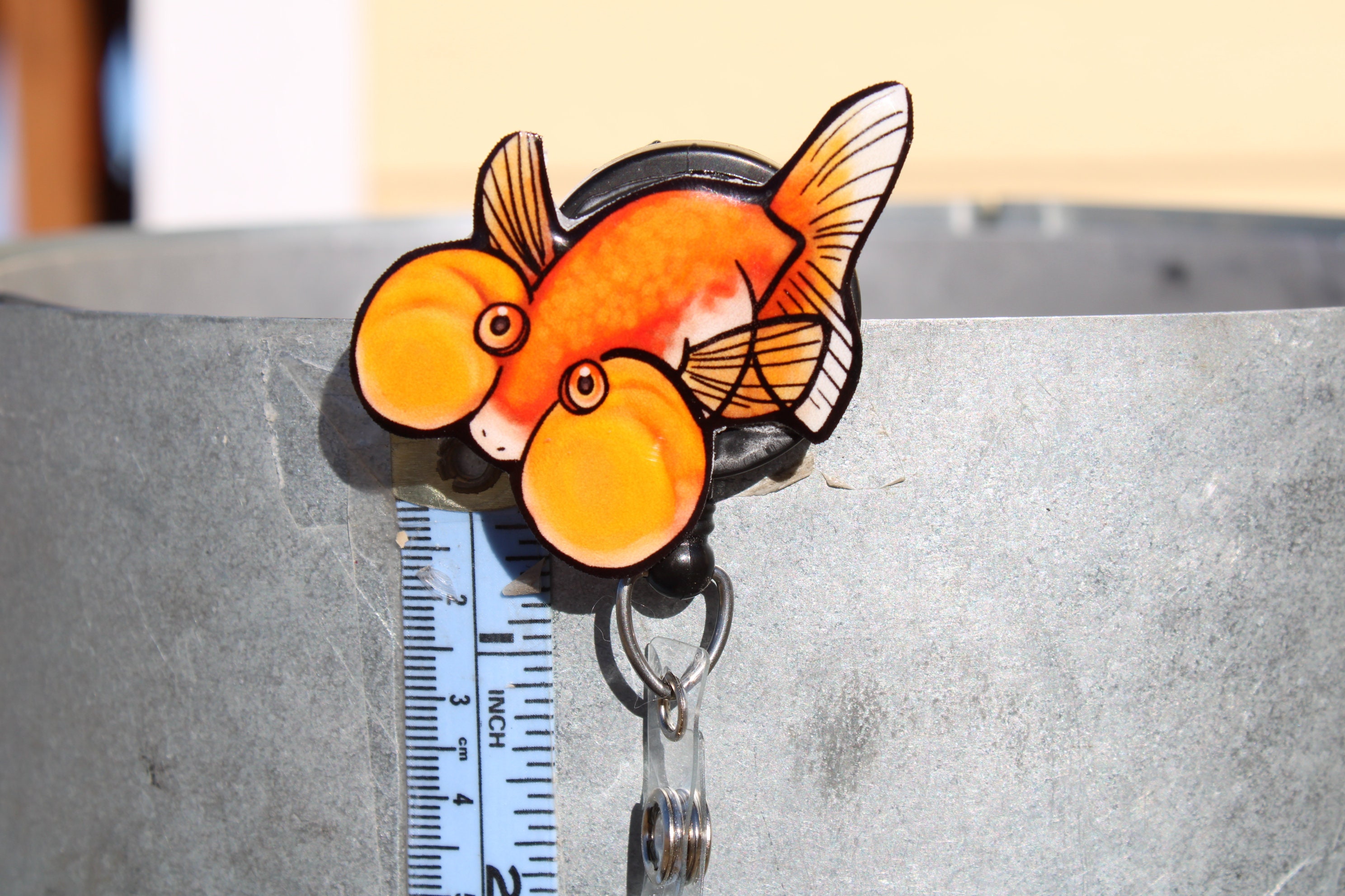Bubble Eye Goldfish Badge Reel ID Holder: Gift for Fish Lovers, Nurses ...
