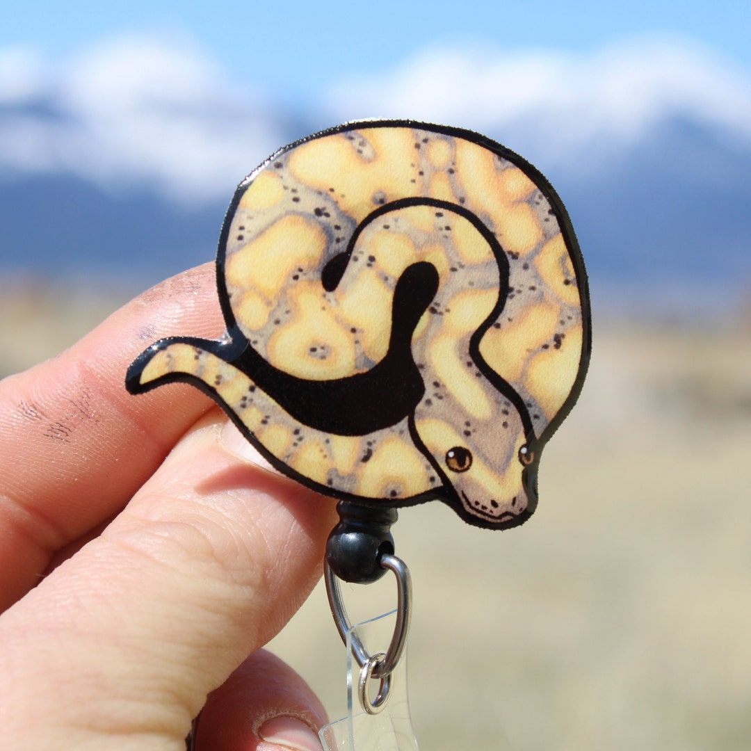Ball Python Badge Reel ID Holder: Gift for Banana Snake Lovers, Nurses ...