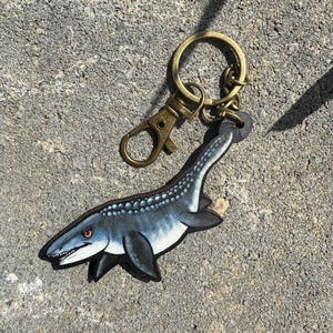 Wood Mosasaurus Dinosaur Keychain: Gift for Dino Lovers, Vet Techs ...