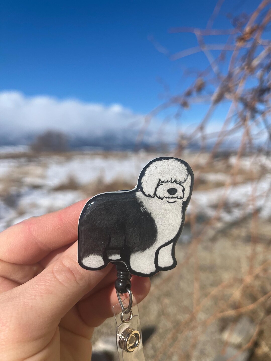Sheep Dog Badge Reel ID Holder: Gift for Sheepdog Lovers, Nurses, Vet ...
