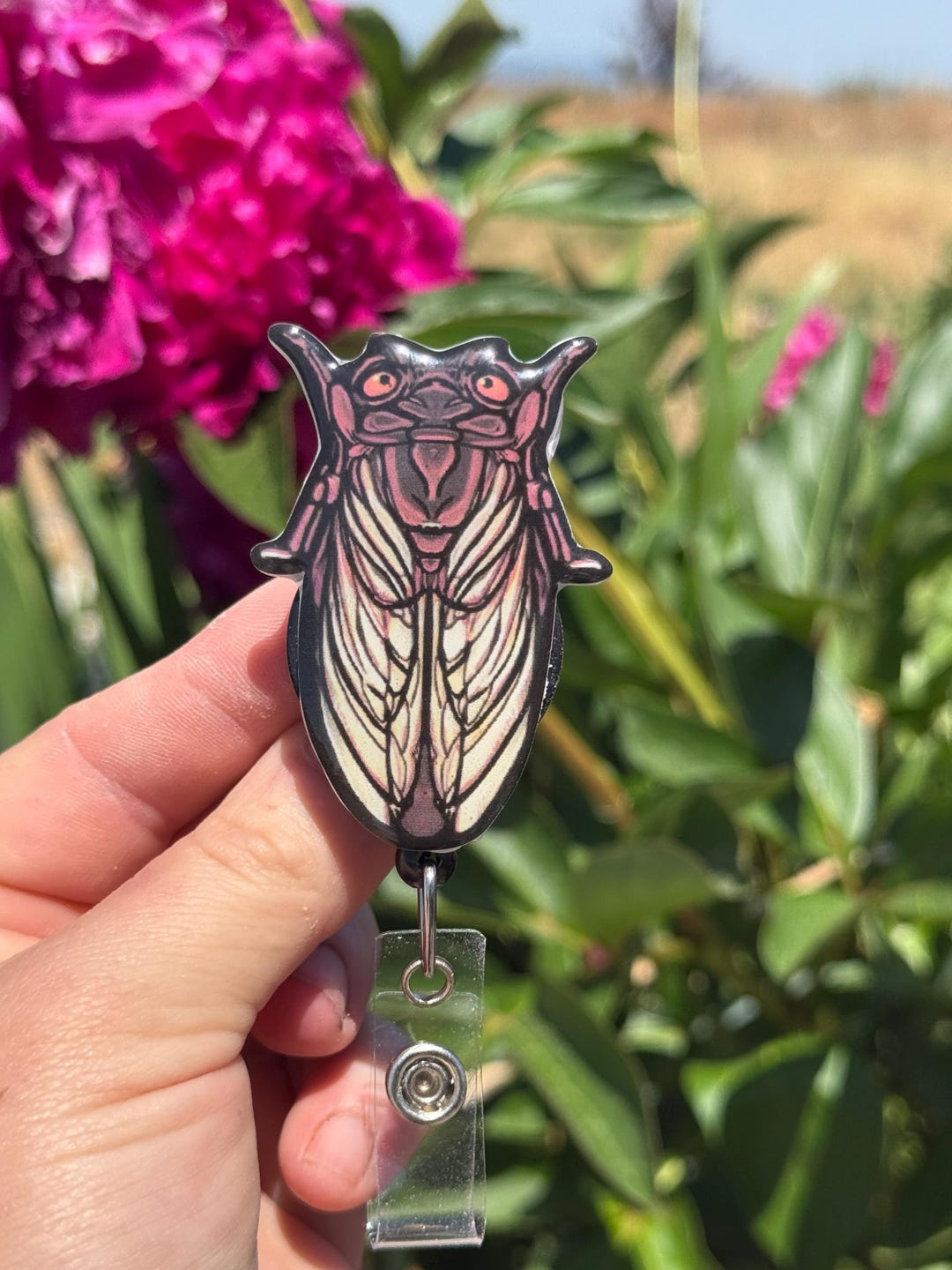 Cicada Bug Badge Reel ID Holder: Gift for Dog Lover, Nurses, Vet Techs ...