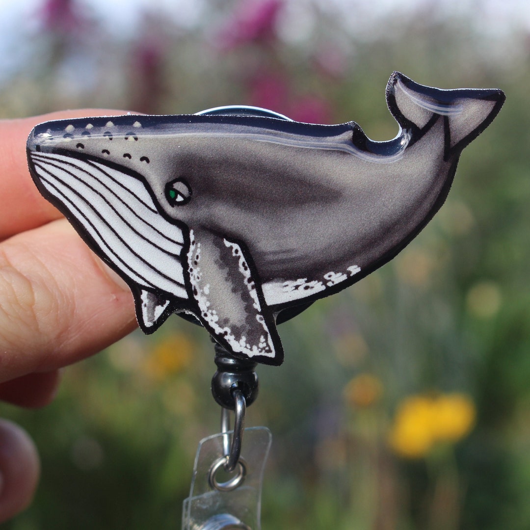 Humpback Whale Badge Reel Id Holder: Gift for Ocean Lovers, Nurses, Vet ...