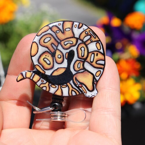 Ball Python Badge Reel ID Holder: Gift for Banana Snake - Etsy
