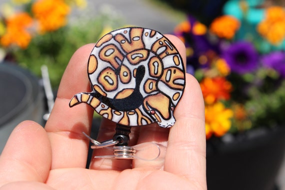 Albino Ball Python Badge Reel ID Holder: Gift for Snake - Etsy