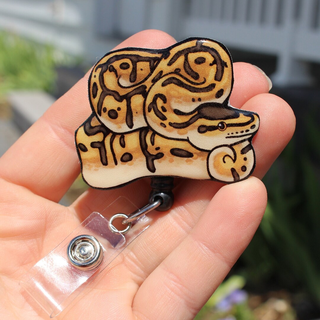 Ball Python Badge Reel ID for Nurse CNA HCA Housekeeping Snake Lover ...