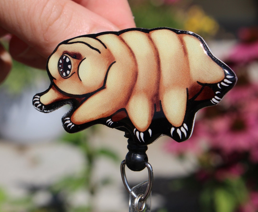Tardigrade Water Bear Badge Reel ID Holder: Gift for Tardigrade Lover ...