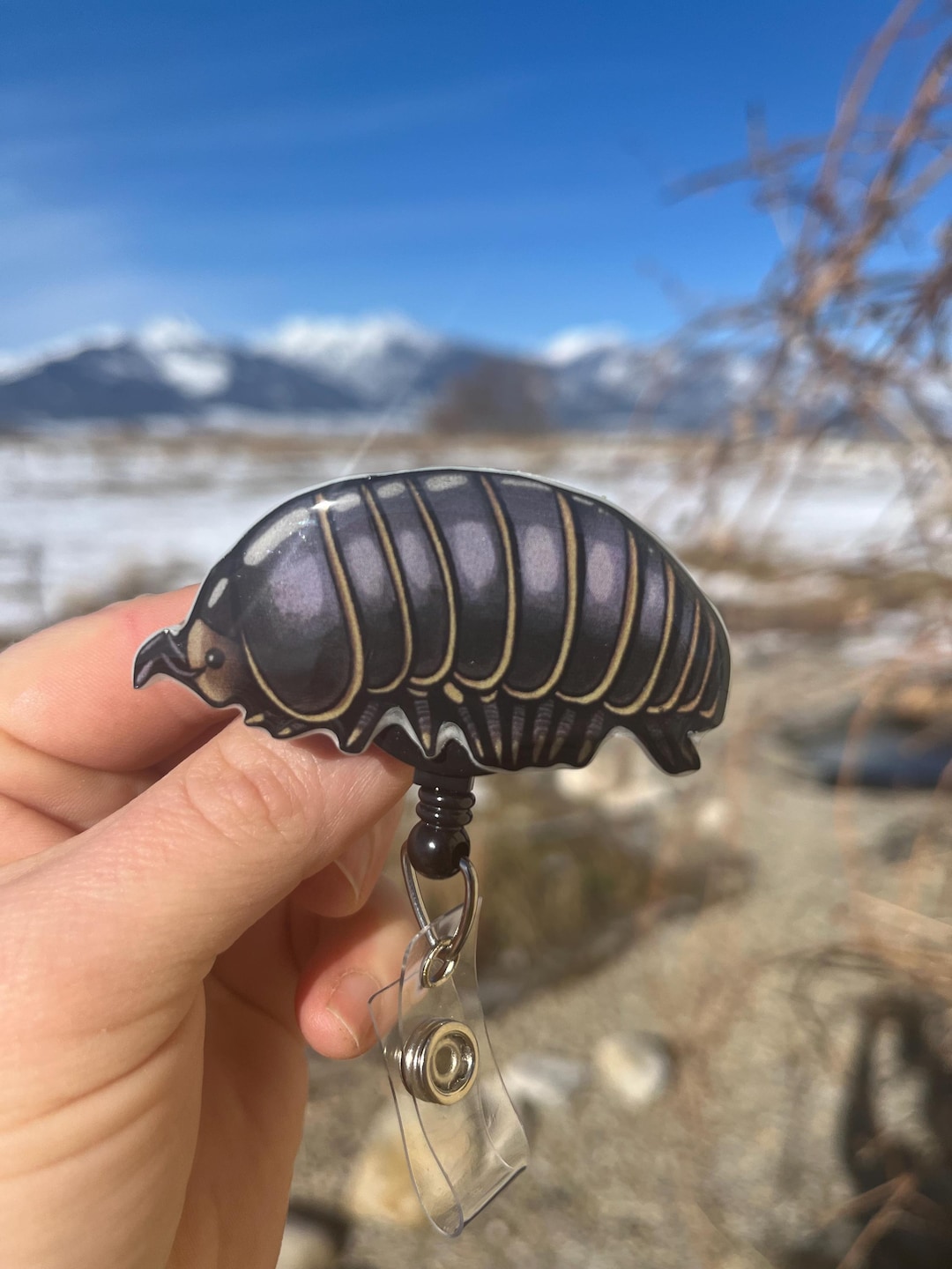 Roly Poly Pillbug Badge Reel ID Holder: Gift for Nurses, Bug Lovers ...