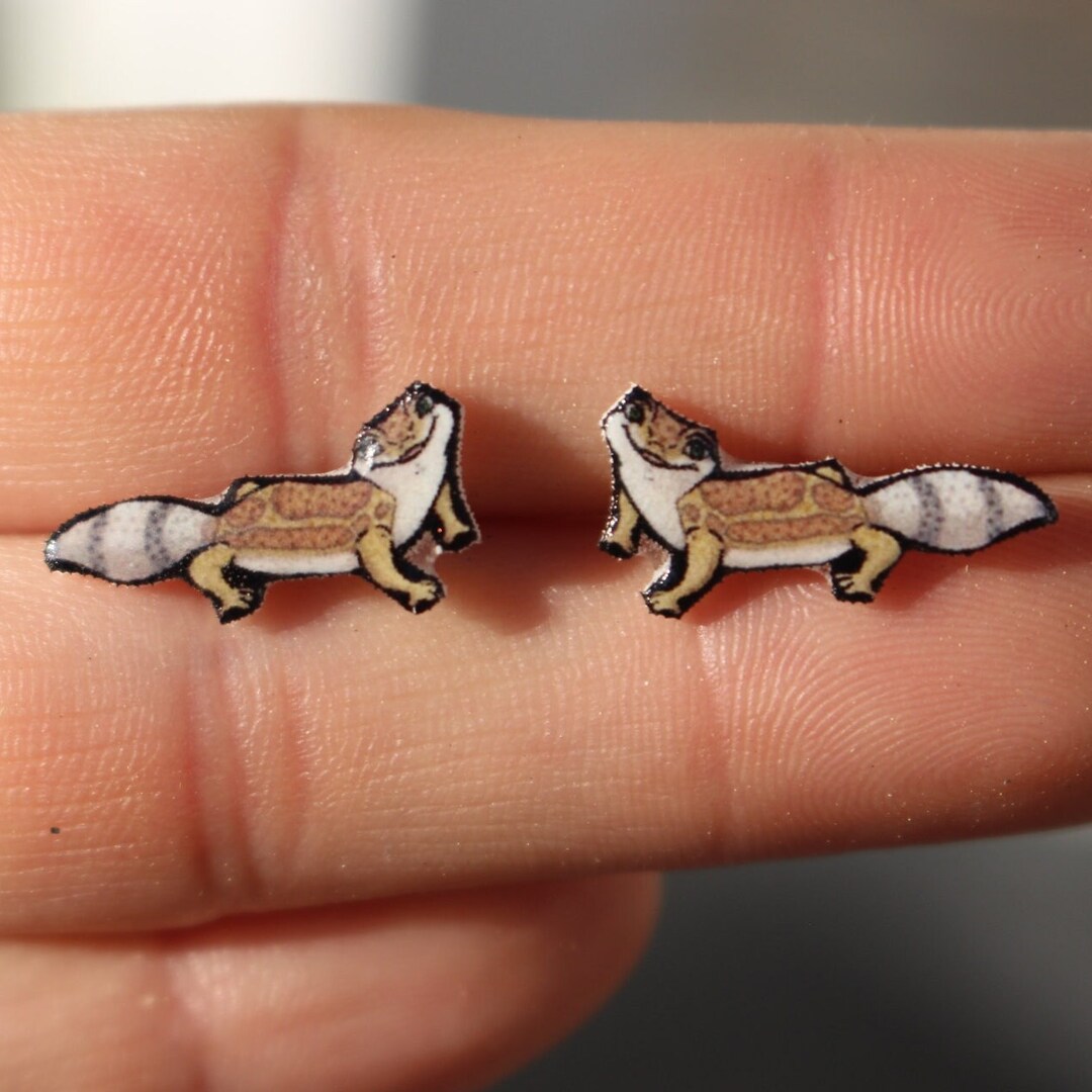 Leopard Gecko Earrings : Stainless Steel Posts for Sensitive Ears Gift ...
