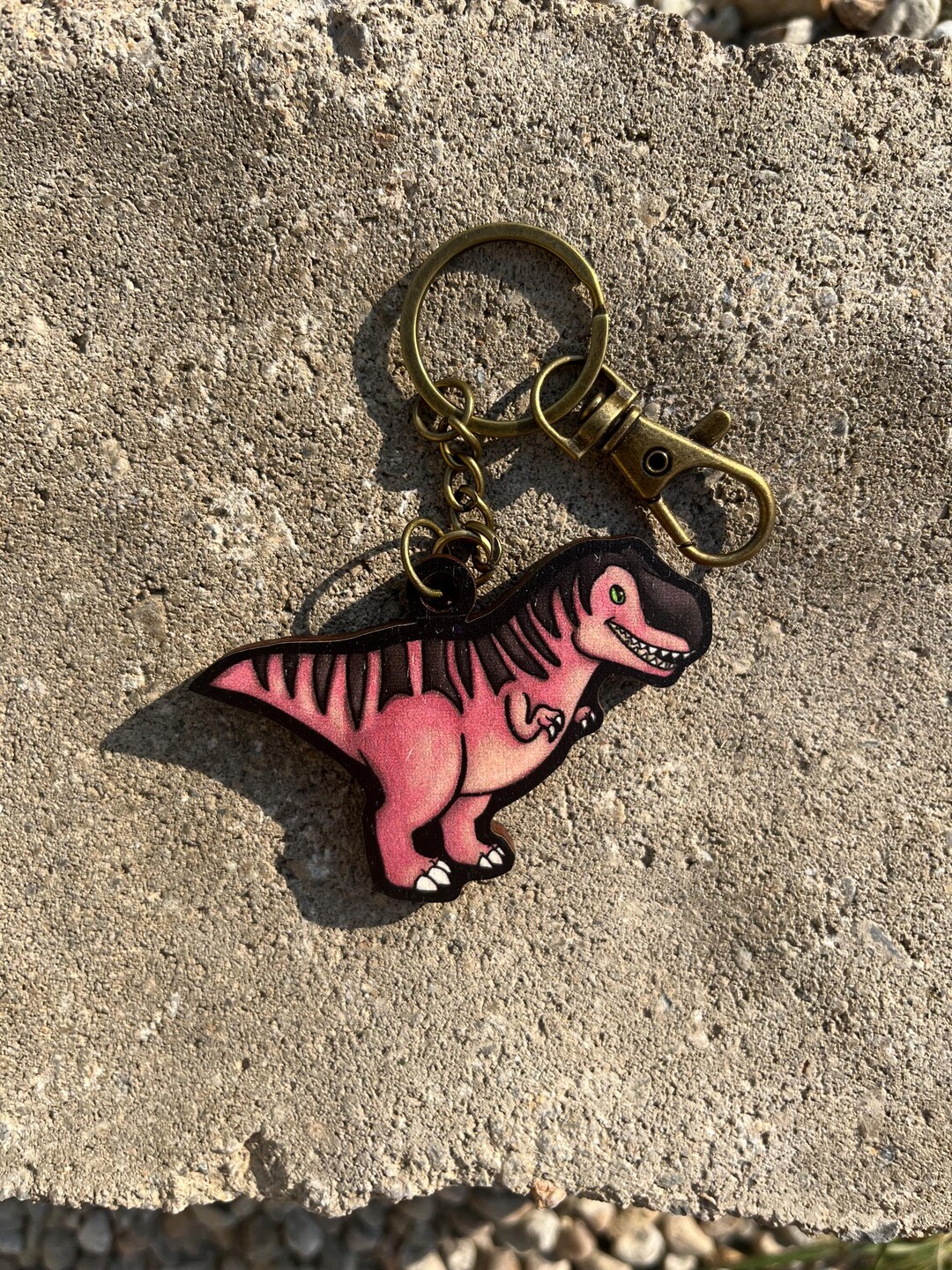 Wood T-rex Dinosaur Keychain: Gift for Tyrannosaurus Dino Lovers, Vet ...