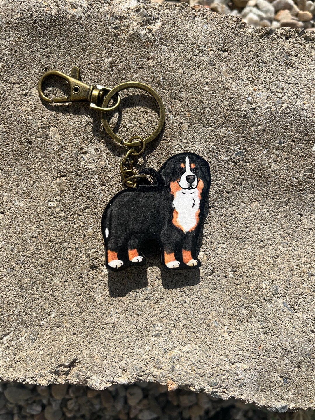 Wood Bernese Mountain Dog Keychain: Gift for Dog Lovers, Vet Techs ...