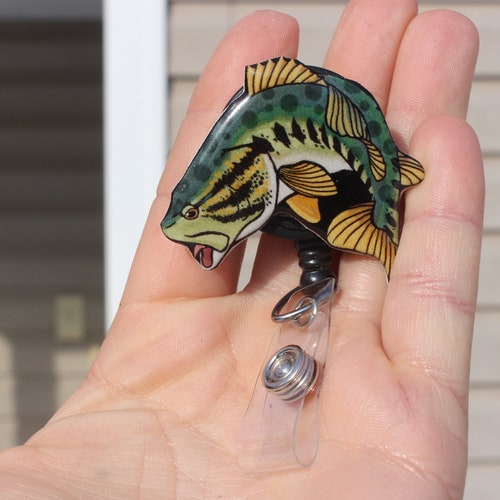 Largemouth Bass Badge Reel Id Holder Gift for Fishing Lovers - Etsy
