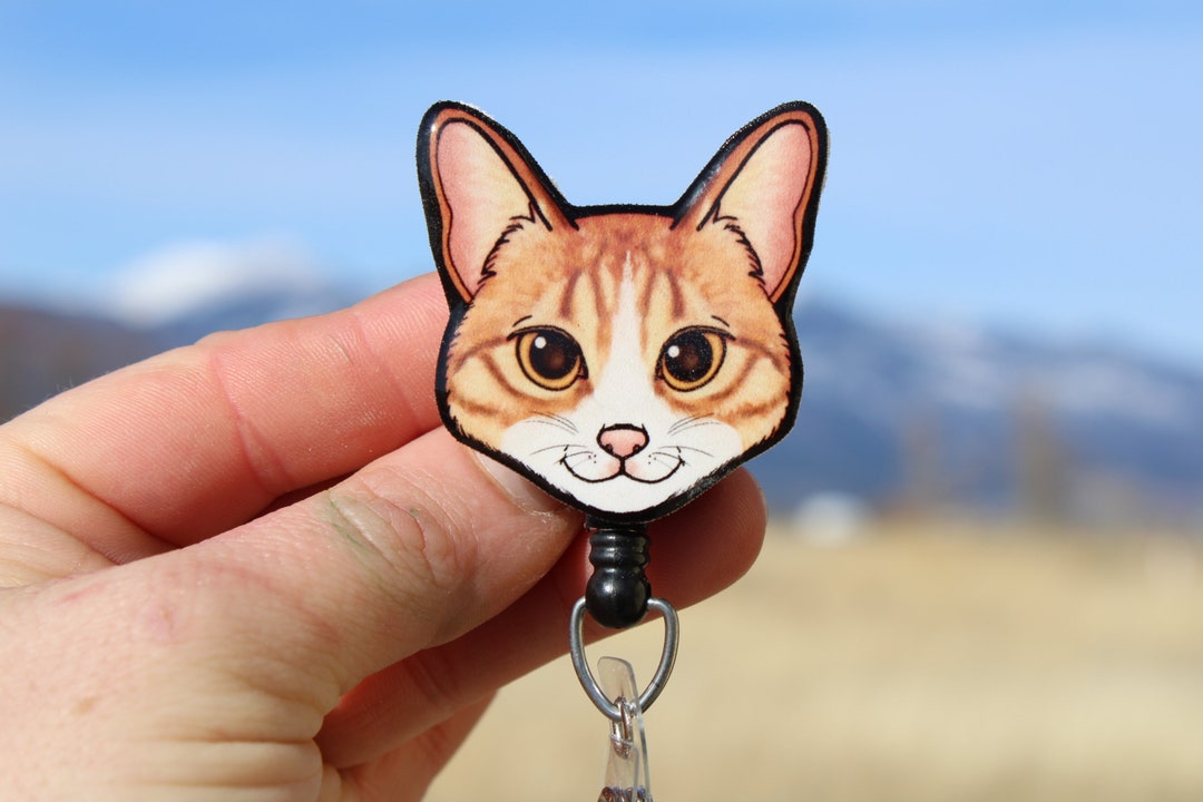 Tabby Cat Badge Reel Id Holder: Gift for Cat Lovers, Nurses, Vet Techs ...