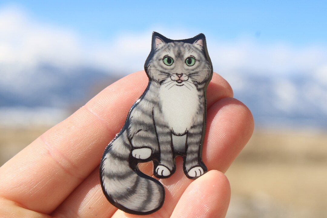 Gray Tabby Cat Magnet: Gift for Tabby Lovers or Tabby Loss Memorial ...