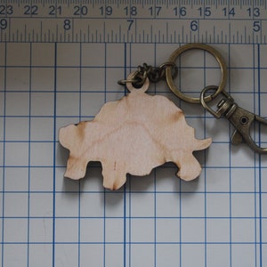 Wood Sulcata Tortoise Keychain: Gift for Turtle Animal Lovers, Vet ...