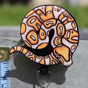 Albino Ball Python Badge Reel ID Holder: Gift for Snake Lovers, Nurses ...