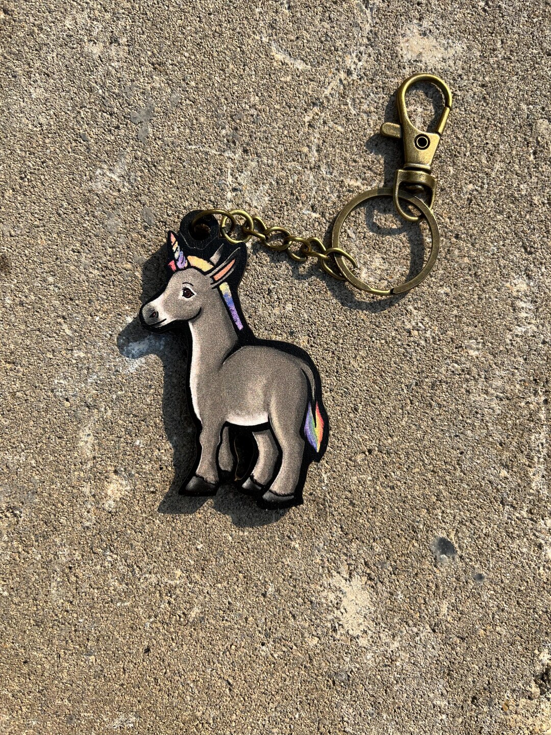 Wood Donkey Unicorn Keychain: Gift for Farm Animal Lovers, Vet Techs ...