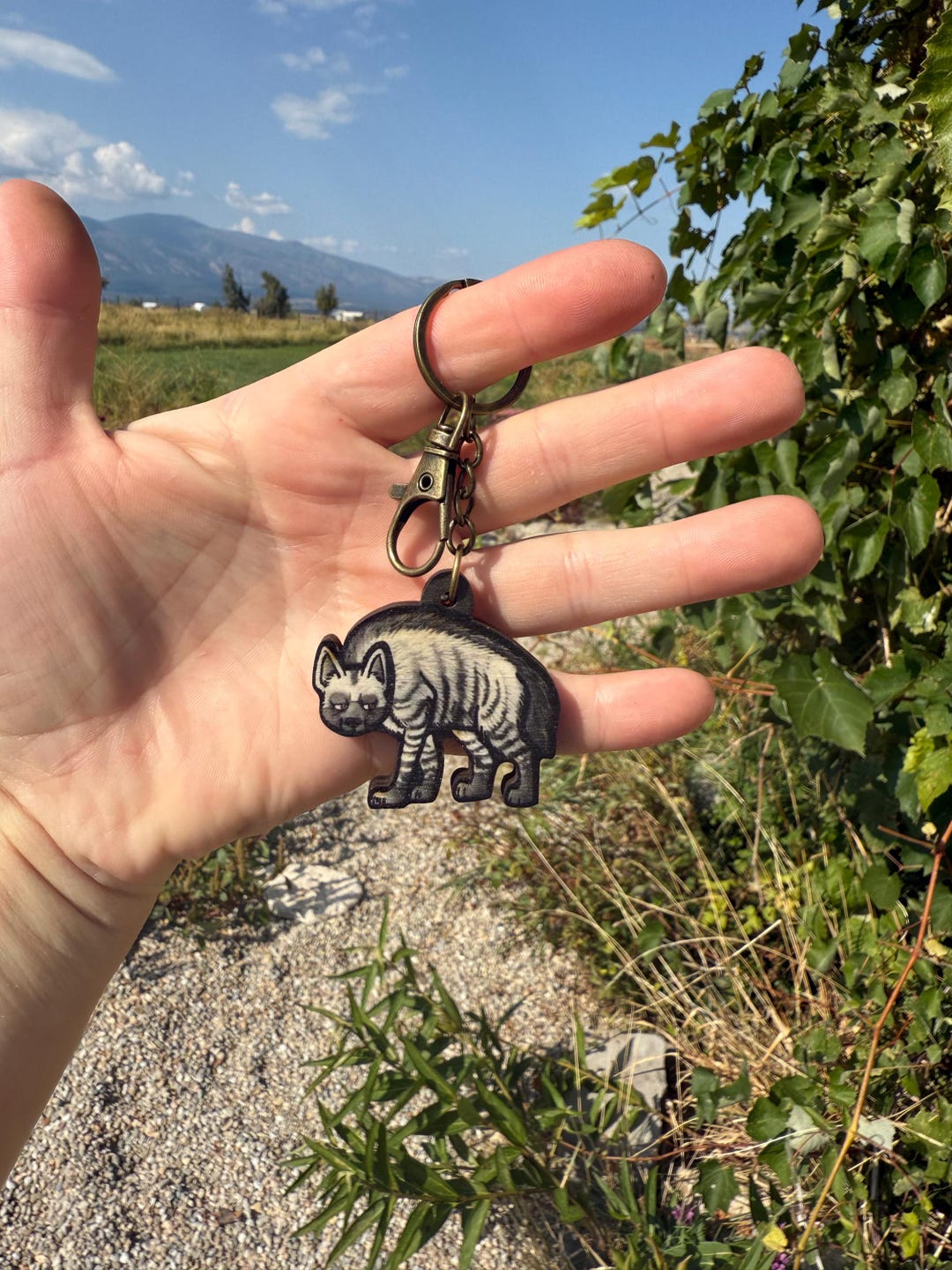 Wood Striped Hyena Keychain: Gift for Animal Lovers, Vet Techs ...