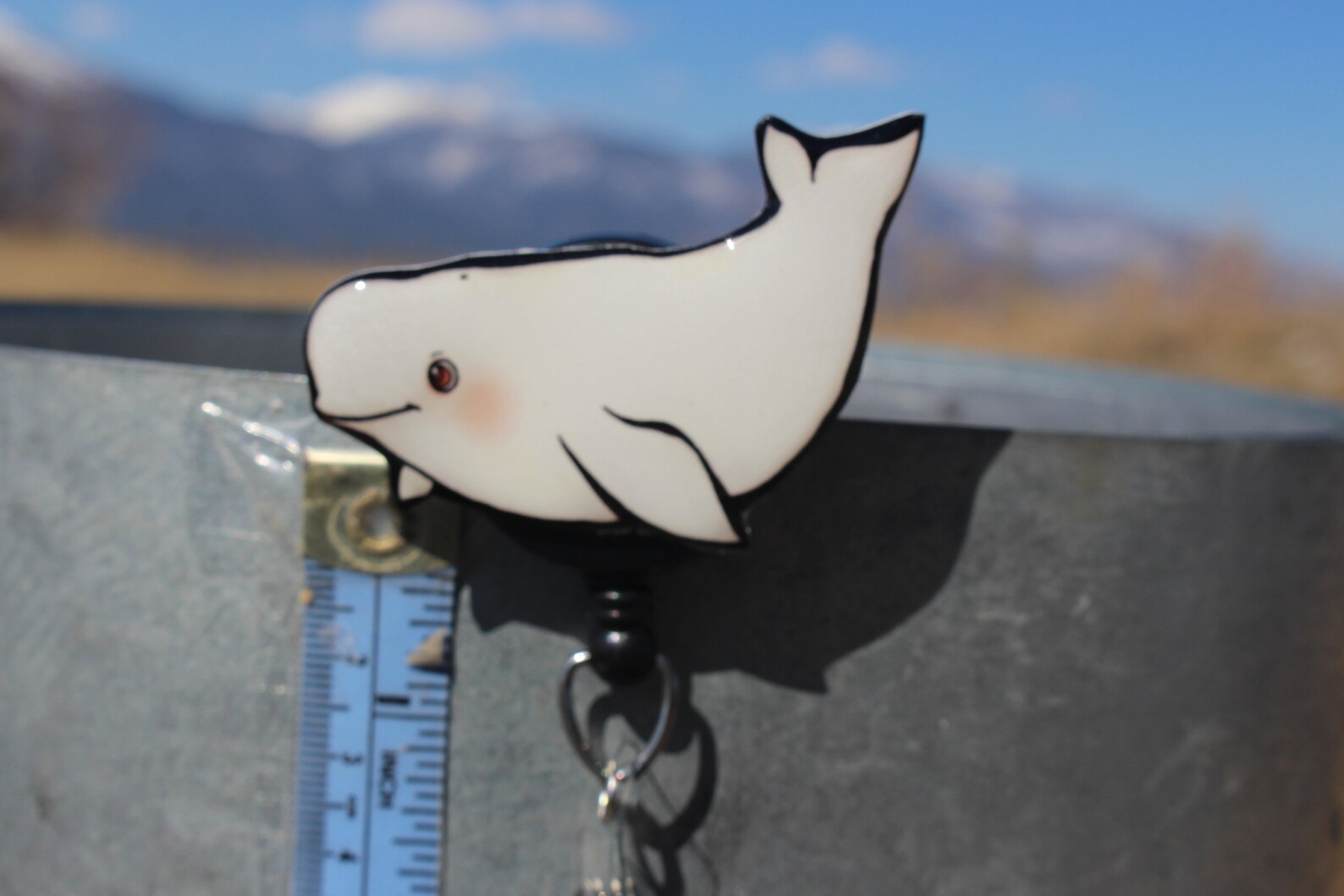 Beluga Whale Badge Reel Id Holder: Gift for Ocean Lovers | Etsy