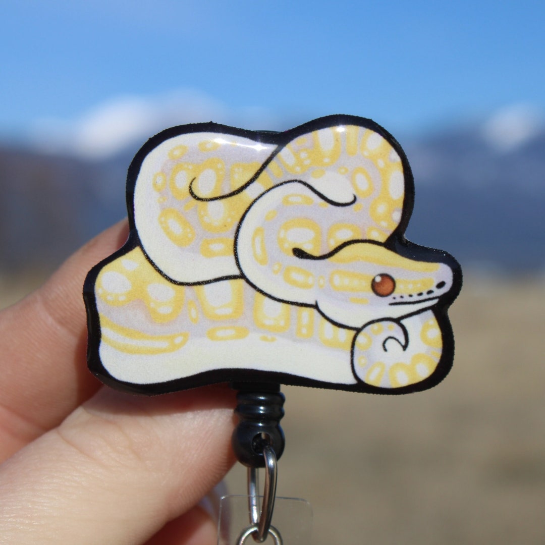 Ball Python Badge Reel ID Holder: Gift for snake lovers, vet techs ...