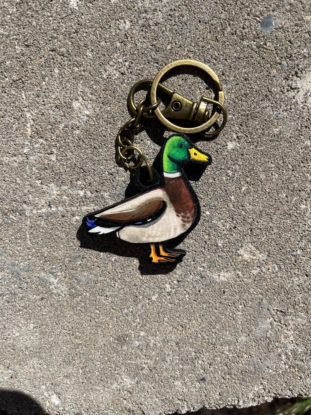 Wood Mallard Duck Keychain: Gift for Bird Animal Lovers, Vet Techs ...