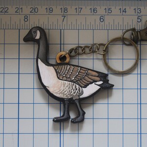Wood Canadian Goose Bird Keychain: Gift for Animal Lovers, Bird ...