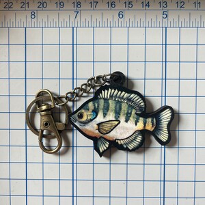 Wood Bluegill Fish Keychain: Gift for Game Fisher Lovers, Vet Techs ...