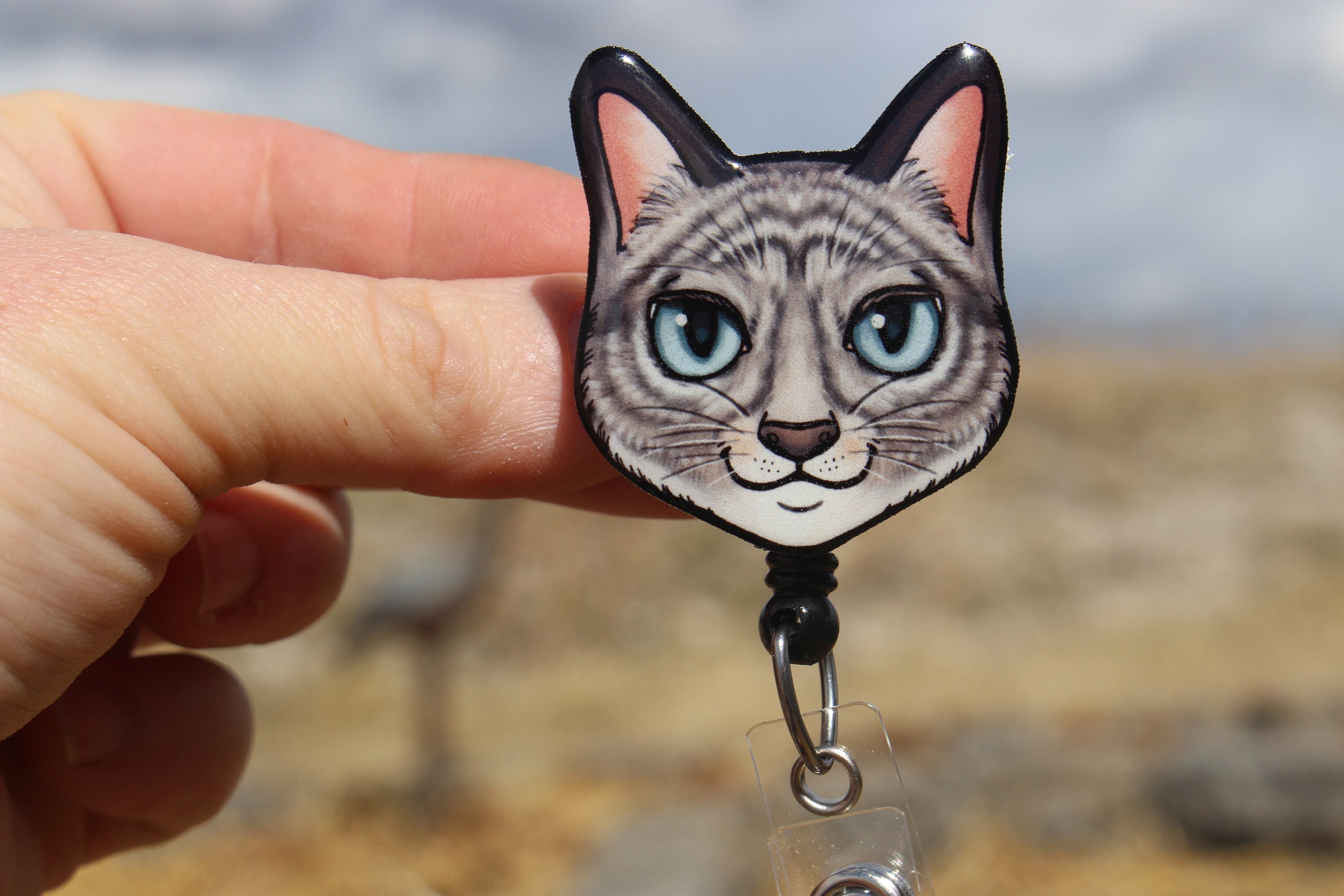 Tabby Cat Badge Reel Id Holder: Gift for Cat Lovers Teachers | Etsy