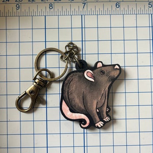 Wood Brown Rat Keychain: Gift for Mice Lovers, Vet Techs, Veterinarians ...