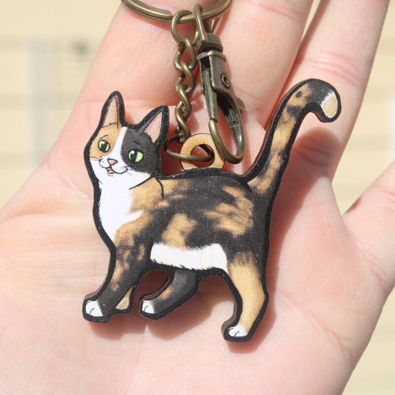 Calico Cat Keychain - Etsy