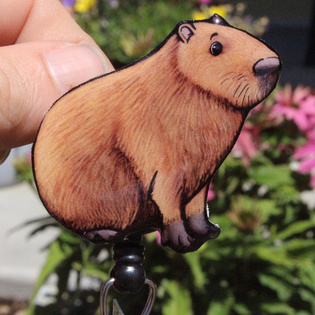 Capybara Badge Reel ID Holder: Gift for Nurses, CNA , Vet Techs ...