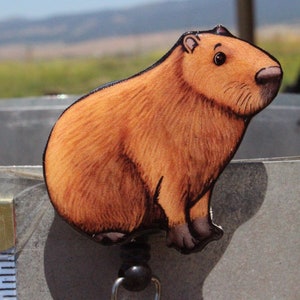 Capybara Badge Reel ID Holder: Gift for Nurses, CNA , Vet Techs ...