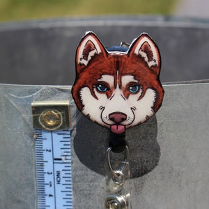 Red Husky Badge Reel Id Holder Gift Husky Lovers for Nurse's ...