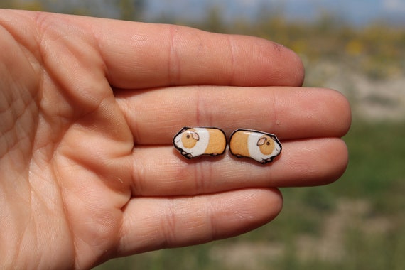 Guinea pig stud earrings store